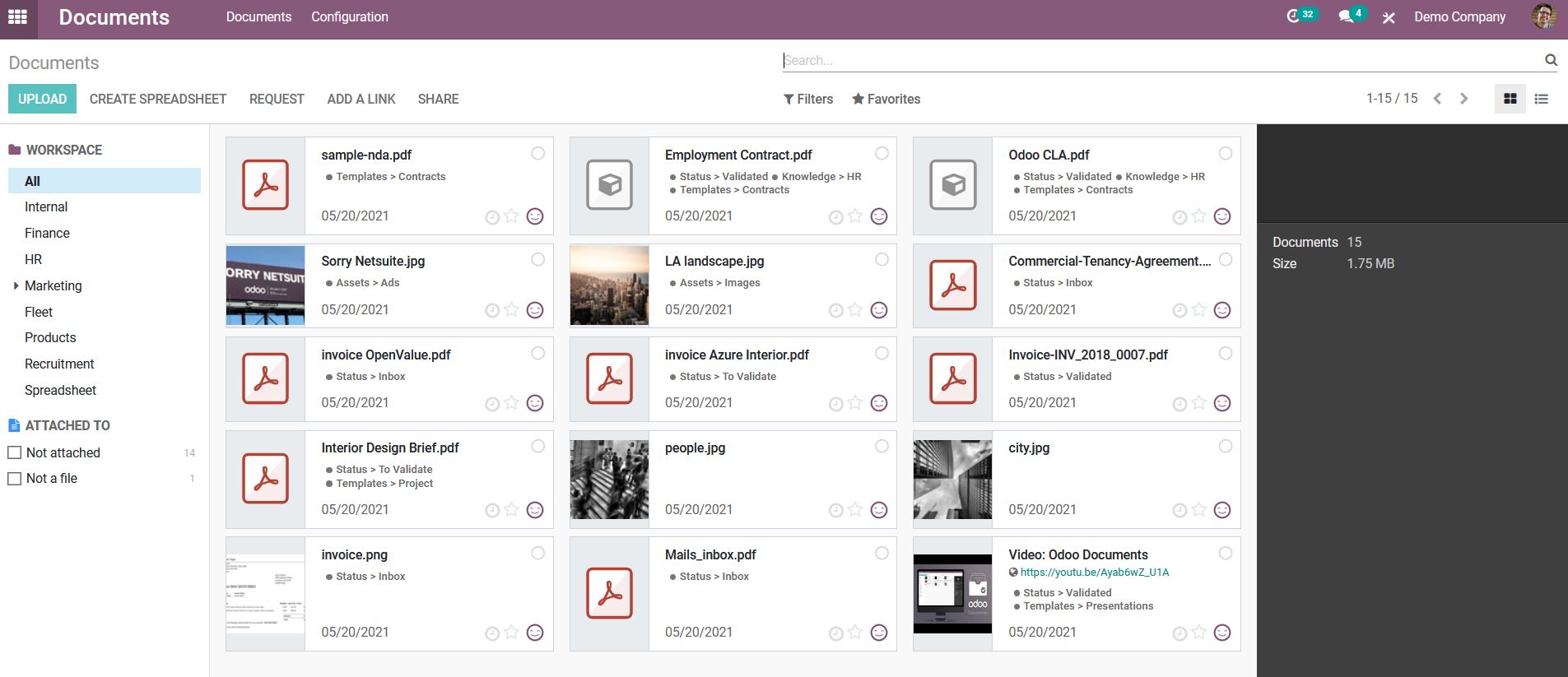 Odoo 14 - Modul Dokumente