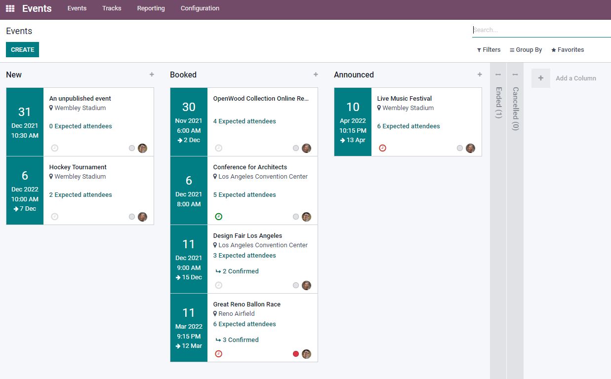 Odoo 15 - Modul Events